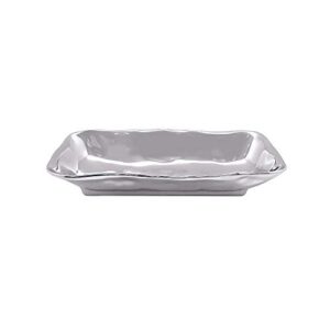 mariposa tray shimmer cracker caddy, silver