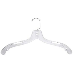 clothing hangers 17" clear heavy duty case of 100