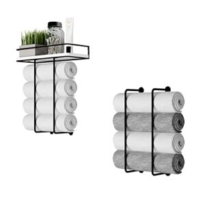 LAPTAIN Bathroom Towel Racks for RV, Wall Mounted Shelf with Towel Holder for Rolled Towels, Bath Towel and Hand Towel