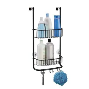 iDesign Over-the-Door Hanging Shower Caddy Organizer, The Forma Collection – 12” x 6.5” x 24”, Matte Black