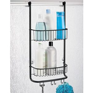 iDesign Over-the-Door Hanging Shower Caddy Organizer, The Forma Collection – 12” x 6.5” x 24”, Matte Black