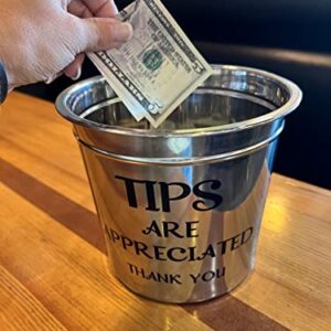 Tip Jar for Bartenders Money, Musicians Tip Jar for Money, Tip Jar for Restaurants, Tip Bucket for Money, Tip Cup for Coffee Shop