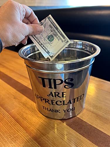 Tip Jar for Bartenders Money, Musicians Tip Jar for Money, Tip Jar for Restaurants, Tip Bucket for Money, Tip Cup for Coffee Shop