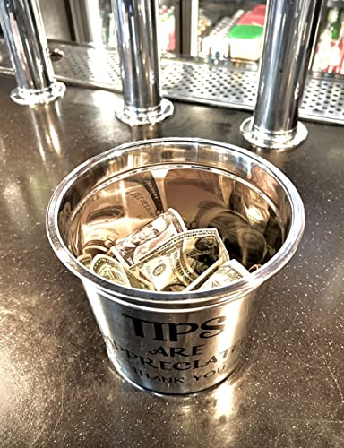 Tip Jar for Bartenders Money, Musicians Tip Jar for Money, Tip Jar for Restaurants, Tip Bucket for Money, Tip Cup for Coffee Shop