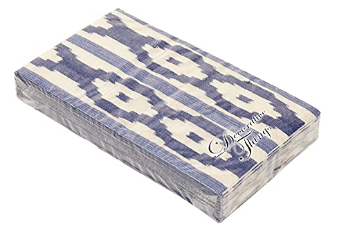 Decorative Paper Hand Towels Fingertip Towels Disposable Blue Bathroom Decor Modern Ikat Pak 64