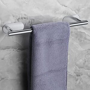 JiGiU Self Adhesive Towel Bar for Bathroom, 17inch/43cm Kitchen Stick on Towel Holder SUS304 Brushed Stainless Steel, Easy to Install No Drilling Bathroom Accessories Towel Rod