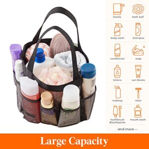 Lifewit Mesh Shower Caddy Portable Shower Tote Bag for College Dorm, Bathroom, Gym, Travel, Quick Dry Hanging Shower Organizer with 7 Storage Pockets for Bathroom Toiletry Essentials, Black