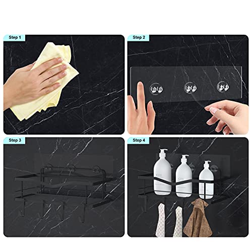 Murasakina 2PCS Shower Caddy Adhesive Replacement,Shower Shelves Adhesive Strip Pad Shower Organizer Sticker Replacement Bathroom Heavy Duty Strong Sticky Wall Adhesive