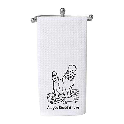 All You Knead is Love Cat Kneading Kitten Pun Kitchen Towels Cute Housewarming Gift Novelty Dish Towel (All You Knead Towel)