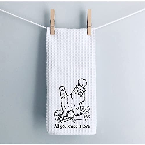 All You Knead is Love Cat Kneading Kitten Pun Kitchen Towels Cute Housewarming Gift Novelty Dish Towel (All You Knead Towel)