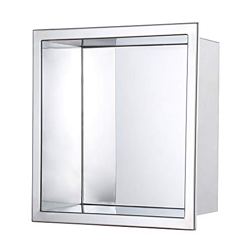 12“ X 12” DecoMust Stainless Steel Shower Niche Shelf Easy to Install, Perfect for Shampoo and Soap Storage