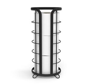 brookstone, trending black toilet paper holder, freestanding bathroom tissue organizer, minimalistic storage solution, modern & stylish design [holds mega rolls]