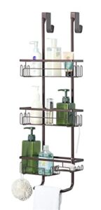 sunnypoint classic metal bathroom shower caddy, over door hanging storage organizer basket