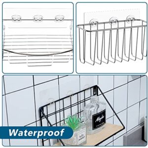 8 Pcs Corner Shower Caddy Adhesive Sticker Replacement 3 Hooks for Shower Caddy Rack Shelf Soap Dish Basket Wall Hanging Hook with Strong Sticky, No Drilling Bath Toilet Kitchen Organizer Accessories