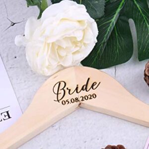 Personalized Wedding Dress Hanger Engraved Wood Custom Bridal Party Bridesmaid Gift Anniversary Wife Gift