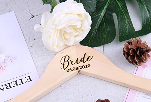 Personalized Wedding Dress Hanger Engraved Wood Custom Bridal Party Bridesmaid Gift Anniversary Wife Gift