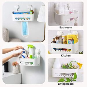 TAILI Suction Shower Grab Bar + Shower Caddy Bathroom Safety Handle Bathroom Organizer No Drilling and Removable Suction Mounted