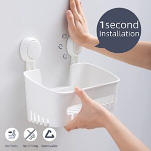 TAILI Suction Shower Grab Bar + Shower Caddy Bathroom Safety Handle Bathroom Organizer No Drilling and Removable Suction Mounted