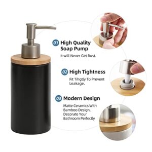 Havniva Bathroom Accessory Sets, 3 Pieces Bathroom Accessories Complete Set Vanity Countertop Accessory Set, Includes Lotion Dispenser Soap Pump, Tumbler and Toothbrush Holder (Black)