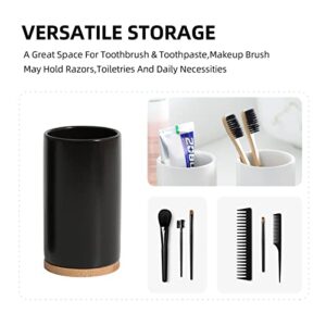 Havniva Bathroom Accessory Sets, 3 Pieces Bathroom Accessories Complete Set Vanity Countertop Accessory Set, Includes Lotion Dispenser Soap Pump, Tumbler and Toothbrush Holder (Black)