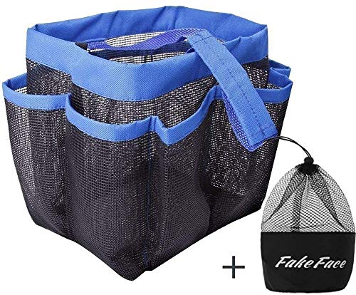 IPENNY Mesh Shower Caddy, Quick Dry Shower Tote Bag Oxford Hanging Toiletry and Bath Organizer with 8 Storage Compartments for Shampoo, Conditioner, Soap and Other Bathroom Accessories