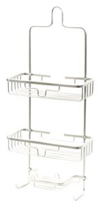 splash home shower caddy, bathroom organizer, aluminum hanging over shower head, 3 storage rack rustproof for shower room and bathroom 24 x 5 x 11.5, chrome