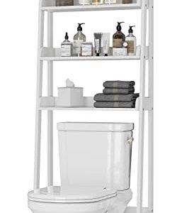 UTEX 3-Shelf Bathroom Organizer Over The Toilet, 3-Tier Bathroom Shelf Over The Toilet, Bathroom Spacesaver (White)