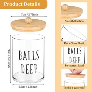 4 Pack Qtip Holder Apothecary Jars with Lids,10 oz Clear Bathroom Organizer Storage for Cotton Ball, Cotton Swab, Cotton Round Pads and Floss, Cotton Ball Holder Bathroom Decor Bathroom Containers