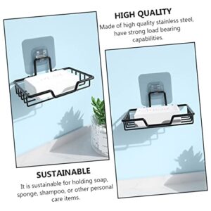 Levemolo 3pcs Kitchen Drilling Rack Dish Sponge Shampoo Organizer Bar Tissue Caddy Wall Shelf Bathroom Steel No Shower Wire Draining for Basket Soap Adhesive Mounted Storage Self Holder