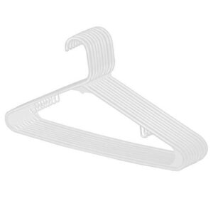 ZENY 100-Pack White Plastic Hangers for Clothes Space Saving Clothing Hangers, Long Lasting Clothes Hangers