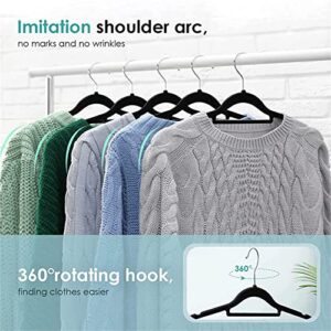 Velvet Garment Hanger, Non-Slip Hanger, Space Saving Clothes Hanger, Heavy Duty Adult Hanger with 360° Swivel Hook, Pack of 30 (2)