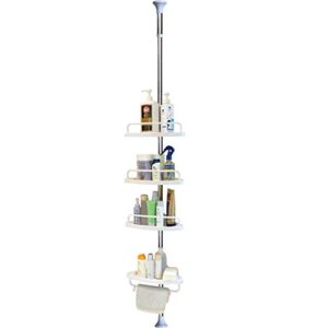 fvlfil constant tension shower caddy, commecial grade rustproof pole + frpp tray