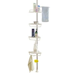 FVLFIL Constant Tension Shower Caddy, Commecial Grade Rustproof Pole + FRPP Tray