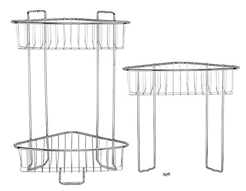 ToiletTree Products Rust Proof Stainless Steel Shower Floor Caddy, 3 Tiers (Assembly Required - Screwdriver Included) (Collapsible)