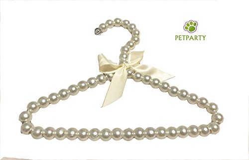 A&S Creavention Luxury Plastic Pearl Hanger for Baby, Small Dog or Cat Clothing (5pcs, White)