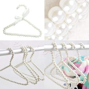 A&S Creavention Luxury Plastic Pearl Hanger for Baby, Small Dog or Cat Clothing (5pcs, White)