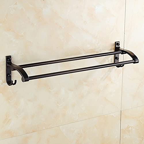 OMOONS Towel Shelf Multi-Function Towel Rack Sustowel Storage Wall Mounted Bath Towel Rail, Single Towel Bar for Bathroom/50Cm