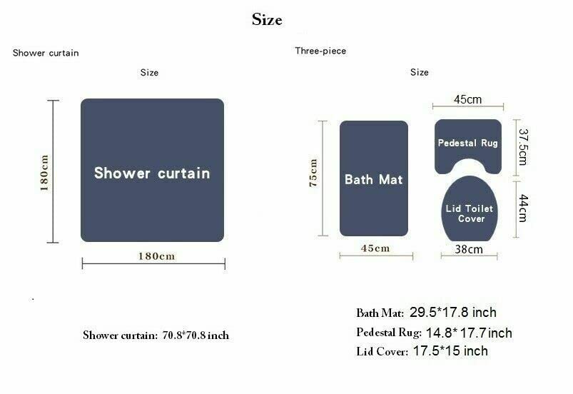 StarBlue-HGS Moonlit Night Wolf Shower Curtain Set with Non-Slip Rugs, Toilet Lid Cover and Bath Mat Accessories with Hook Bathroom Decor