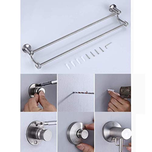 OMOONS Multifunctional Towel Rack Towel Holder Made of Stainless Steel Wall-Mounted Towel Rack, Towel Rack for Bathroom Shelves/60Cm