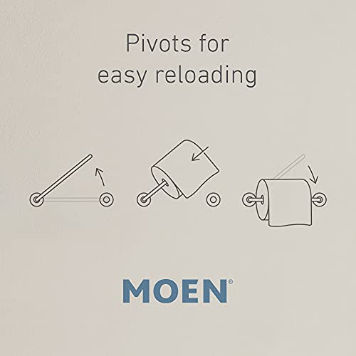 Moen Align Brushed Gold Pivoting Double Post Modern Toilet Paper Holder, YB0408BG