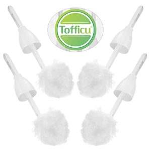 Tofficu 5Pcs Toilet Bowl Brush Soft Swab Toilet Brush Toilet Scrubber Cleaning Brush Dead Corner Cleaners Toilet Bowl Mop for Home Washroom Bathroom Accessories （White）