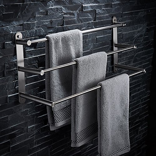 OMOONS Three Poles Towel Rack Stainless Steel,Wall-Mounted Towel Bar for Bathroom Kitchen,Brushed Finish/100Cm