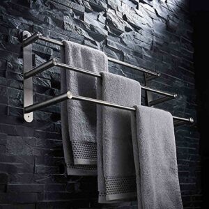 OMOONS Three Poles Towel Rack Stainless Steel,Wall-Mounted Towel Bar for Bathroom Kitchen,Brushed Finish/100Cm