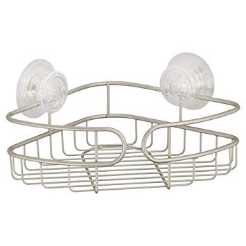 InterDesign Neo Suction Corner Basket with PowerLock Ultra Pearl Satin (BEST)