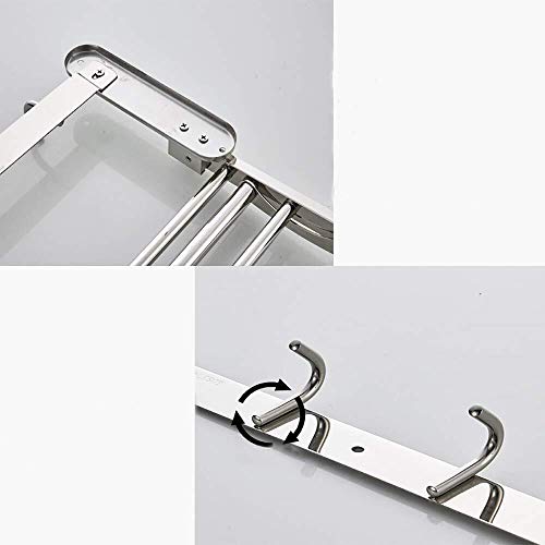 OMOONS Bathroom Shelf Punch-Free Stainless Steel Frame Towel Rack Toiletries Shelf Placement Cosmetic Storage Rack Optional Specifications Bathroom Shelf/49 * 24 * 18Cm