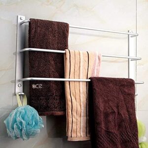 omoons towel holder, wall-mounted, towel rack, 3 shelves for bathroom shelves/50cm