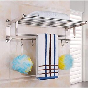 omoons bathroom shelf stainless steel frame folding towel stand toothbrush cartridge holder cosmetic finishing frame toiletries shelf placement optional specification bathroom shelf/60*23.5*17.5cm