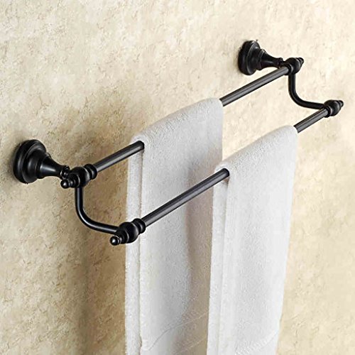 OMOONS Towel Rack, Wall-Mounted Towel Rail, Brass,Double Rod/60Cm