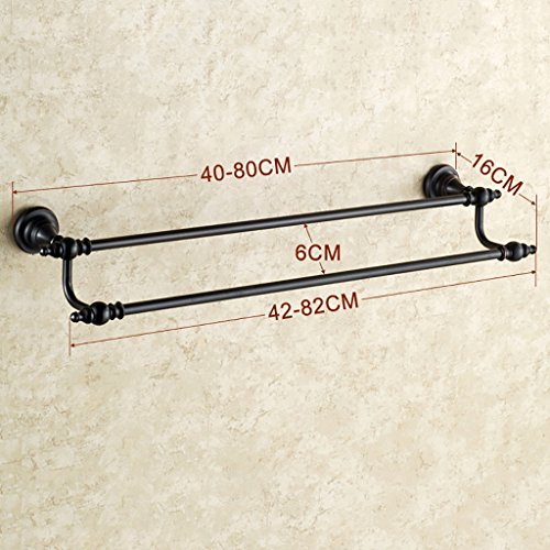 OMOONS Towel Rack, Wall-Mounted Towel Rail, Brass,Double Rod/60Cm