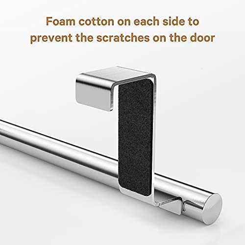 Mosuch Stainless Steel Over Door Towel Rack Bar Holders for Universal Fit on Over Cabinet Cupboard Doors 2 Pack